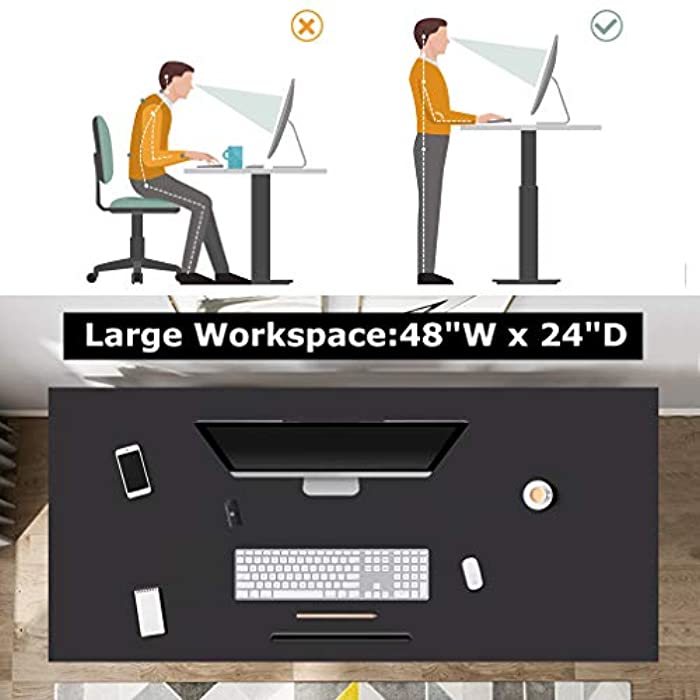 Standing Desk 48 inches Converter Computer Workstation Height ...