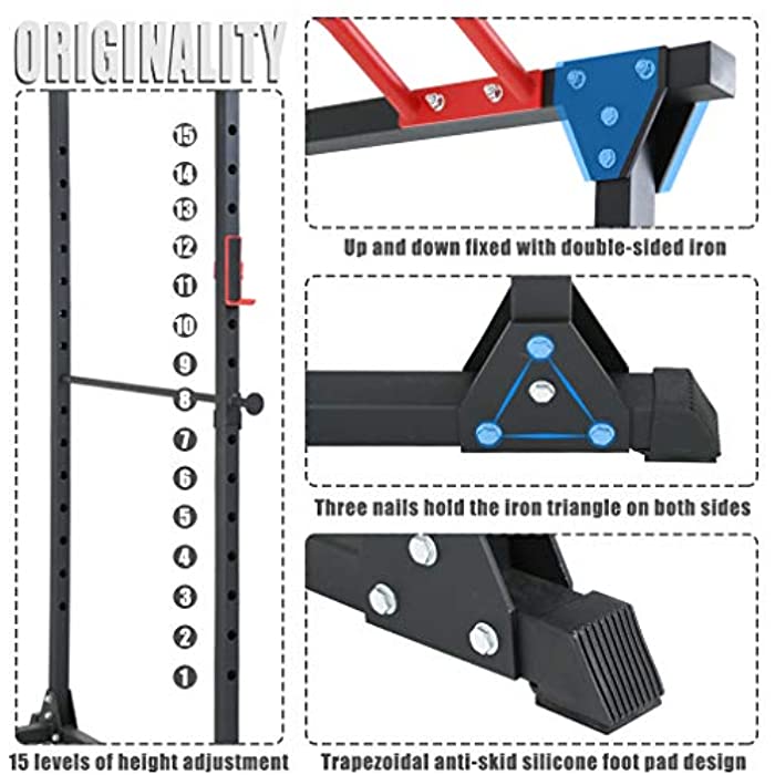 FDW Adjustable Power Cage 800lb Weight Capacity Olympic Power Rack ...